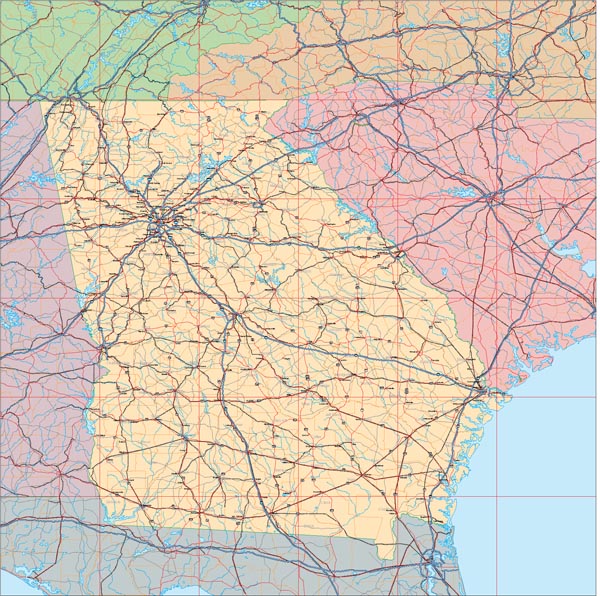 US State Illustrator EPS Vector Map Catalog – Detail Map of the State ...